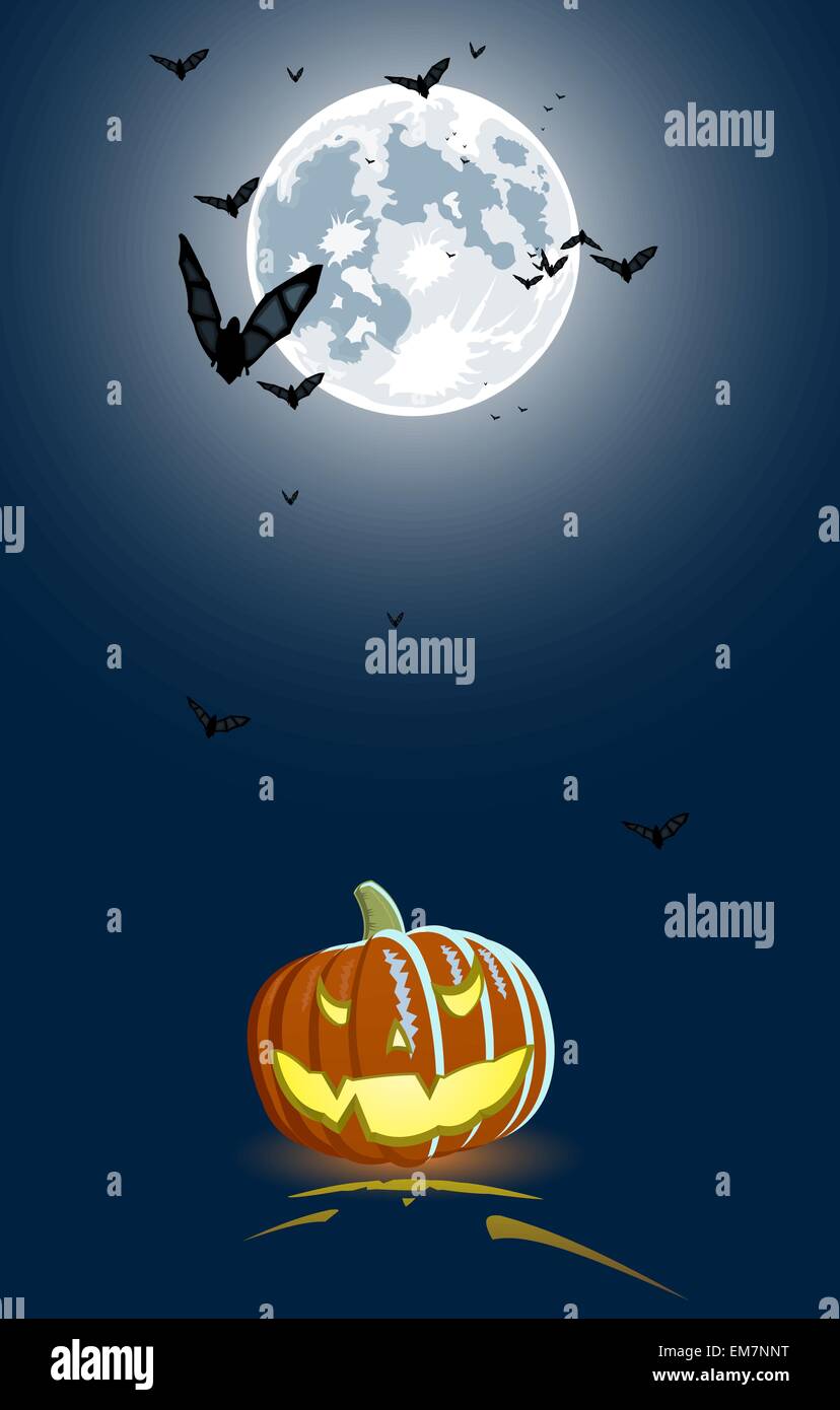 Evil orange pumpkin blue Stock Vector Images - Alamy