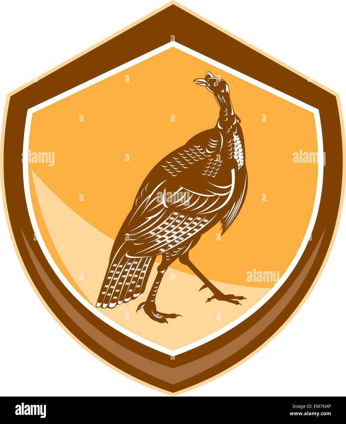 Turkey Walking Shield Retro Stock Vector Image & Art - Alamy