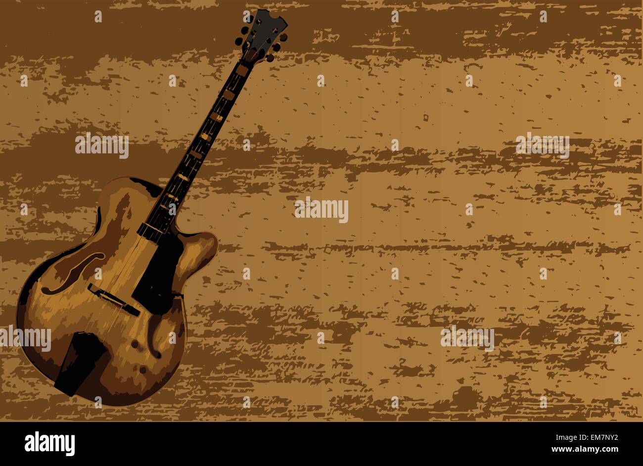 Old worn guitar Stock Vector Images - Alamy