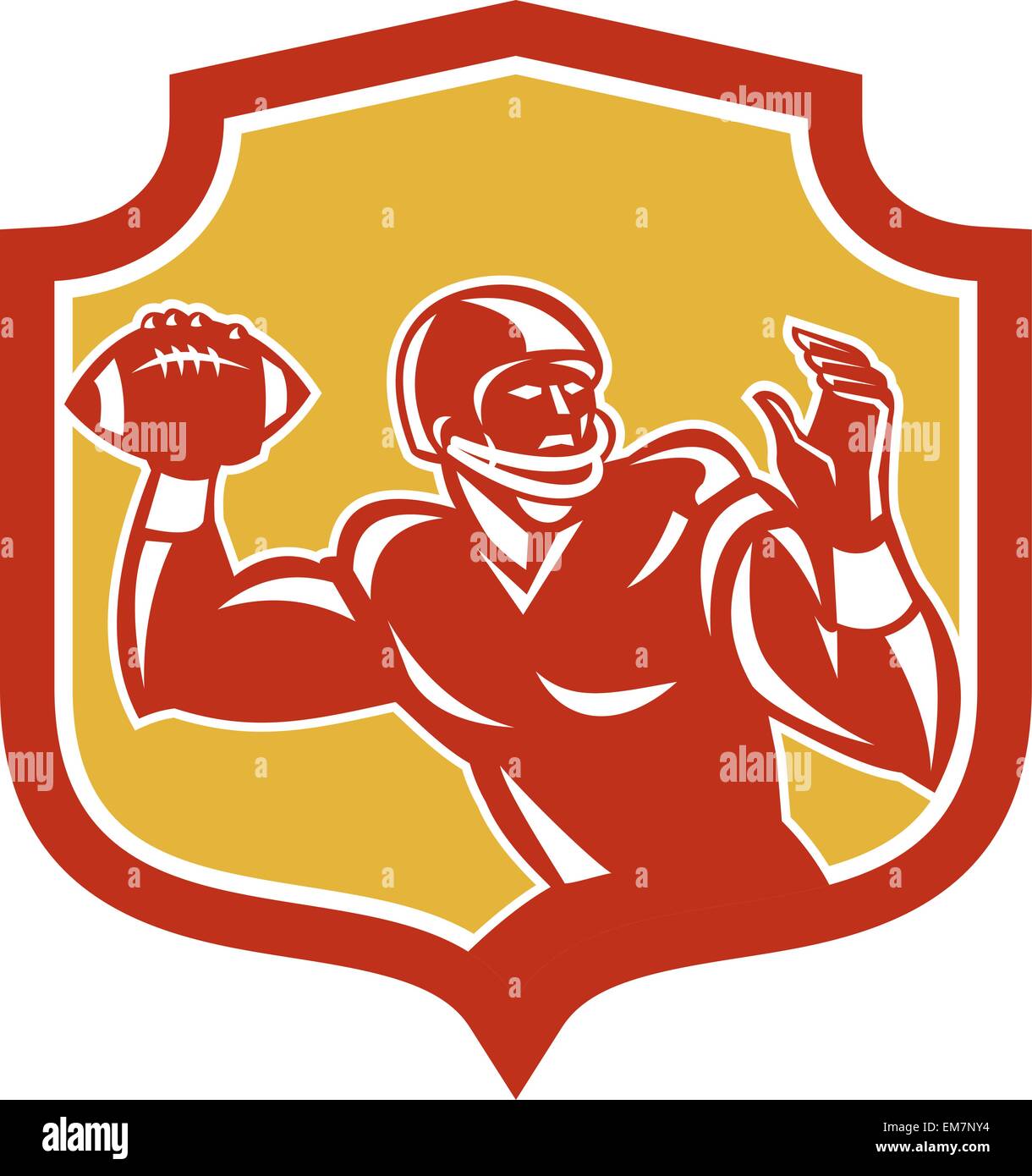 American Football Quarterback Shield Retro Stock Vector Image & Art - Alamy