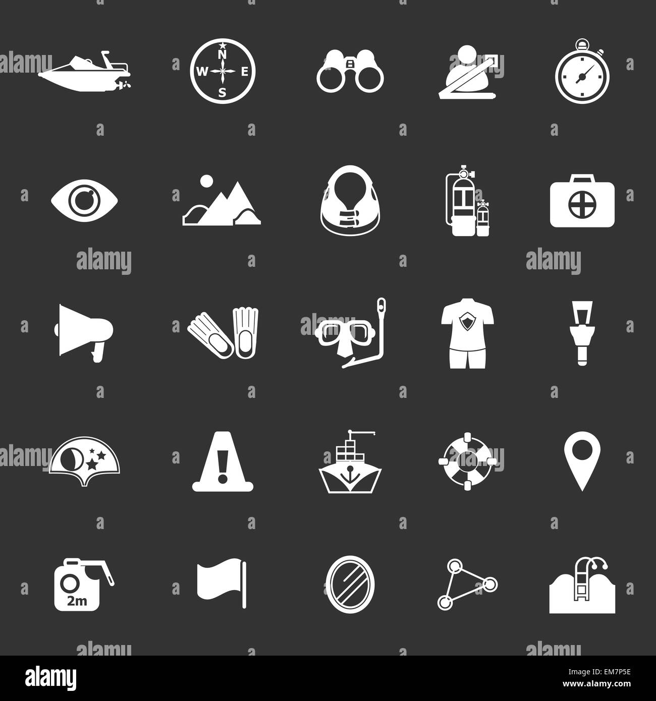 Waterway related icons on gray background, stock vector Stock Vector ...