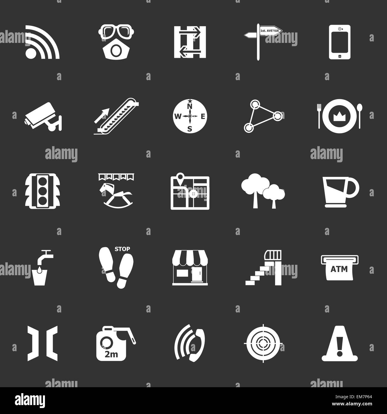 Pathway related icons on gray background, stock vector Stock Vector ...