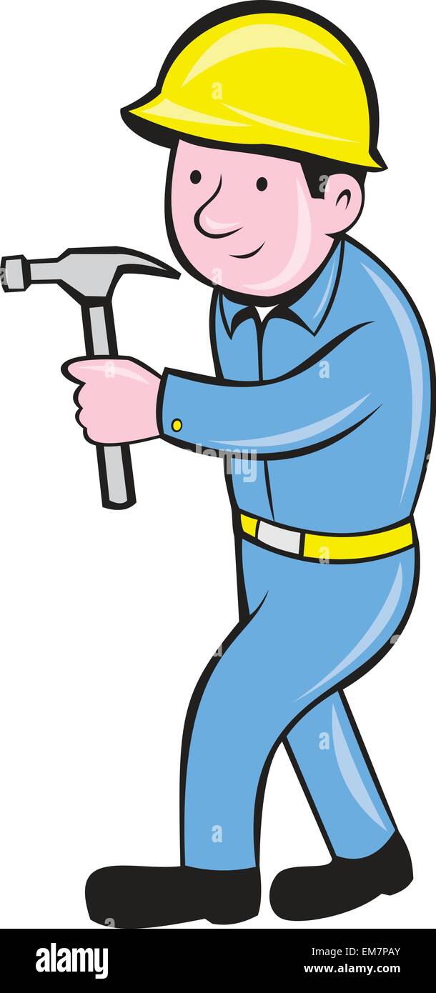 Carpenter Builder Hammer Walking Cartoon Stock Vector Image & Art - Alamy