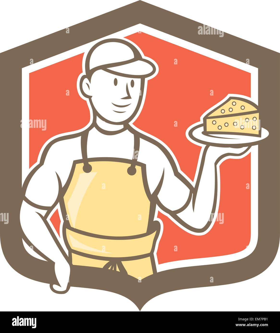 Cheesemaker Holding Parmesan Cheese Cartoon Stock Vector Image & Art ...