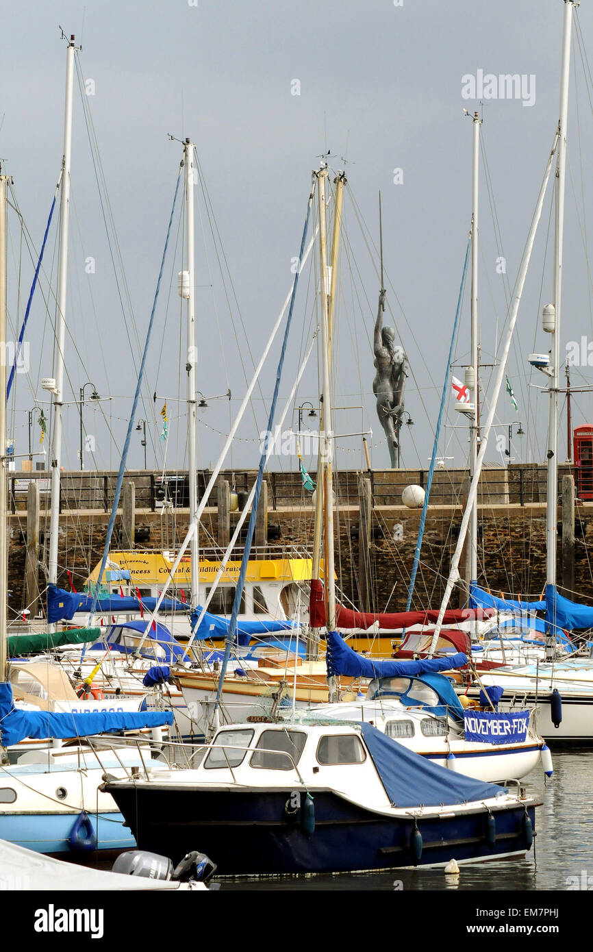 Damien Hirst's Verity and Boats in Harbour Ilfracombe Devon Verity ...