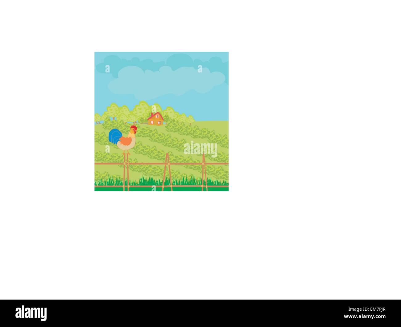 rural landscape with roster Stock Vector Image & Art - Alamy