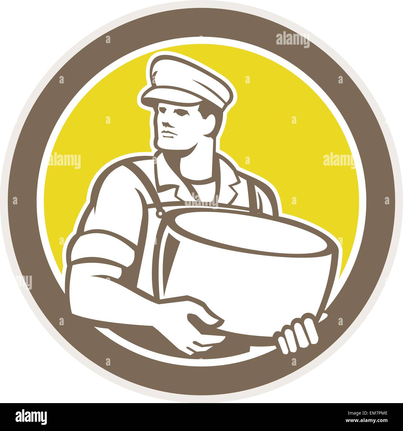 Cheesemaker Holding Parmesan Cheese Circle Stock Vector Image & Art - Alamy