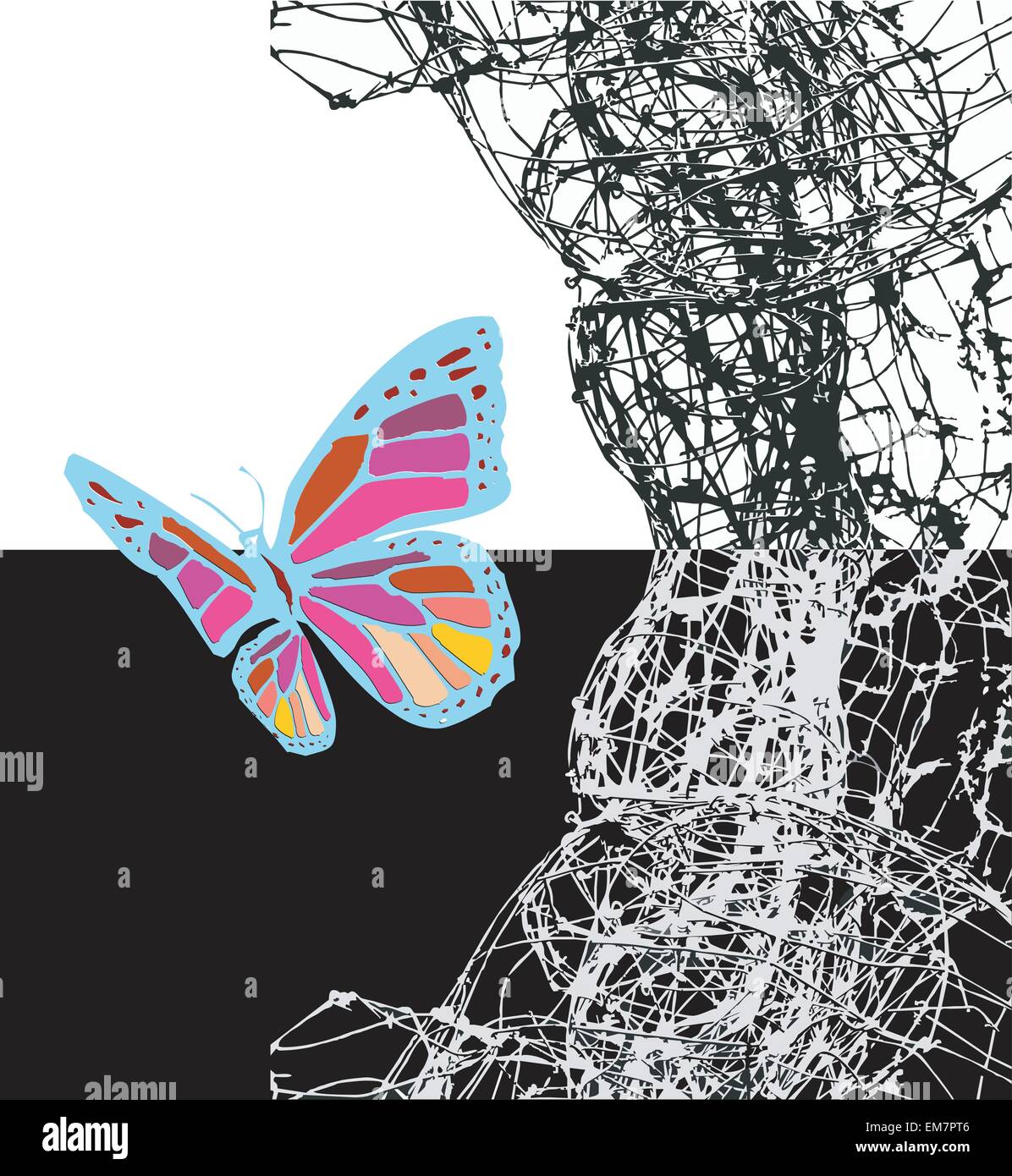 Emerging butterfly Stock Vector Images - Alamy