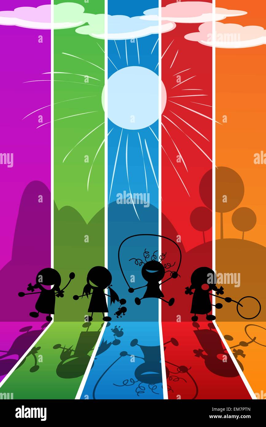 Kids playing grass Stock Vector Images - Alamy