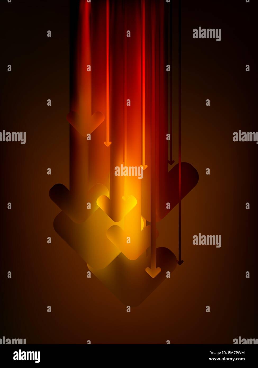 Graph arrows move down in glow color. EPS 8 Stock Vector Image & Art ...