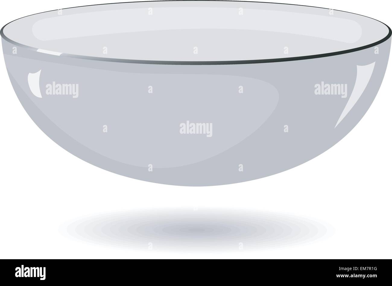 Vector illustration of a metal bowl on a white background Stock Vector ...