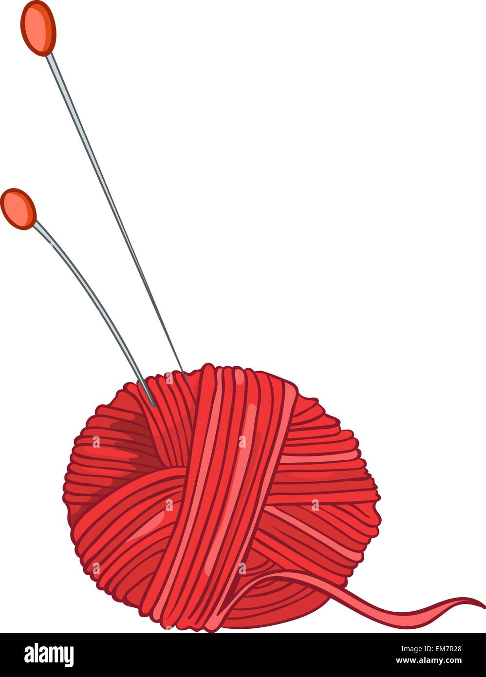 Cartoon Home Miscellaneous Knitting Thread Stock Vector Image & Art - Alamy