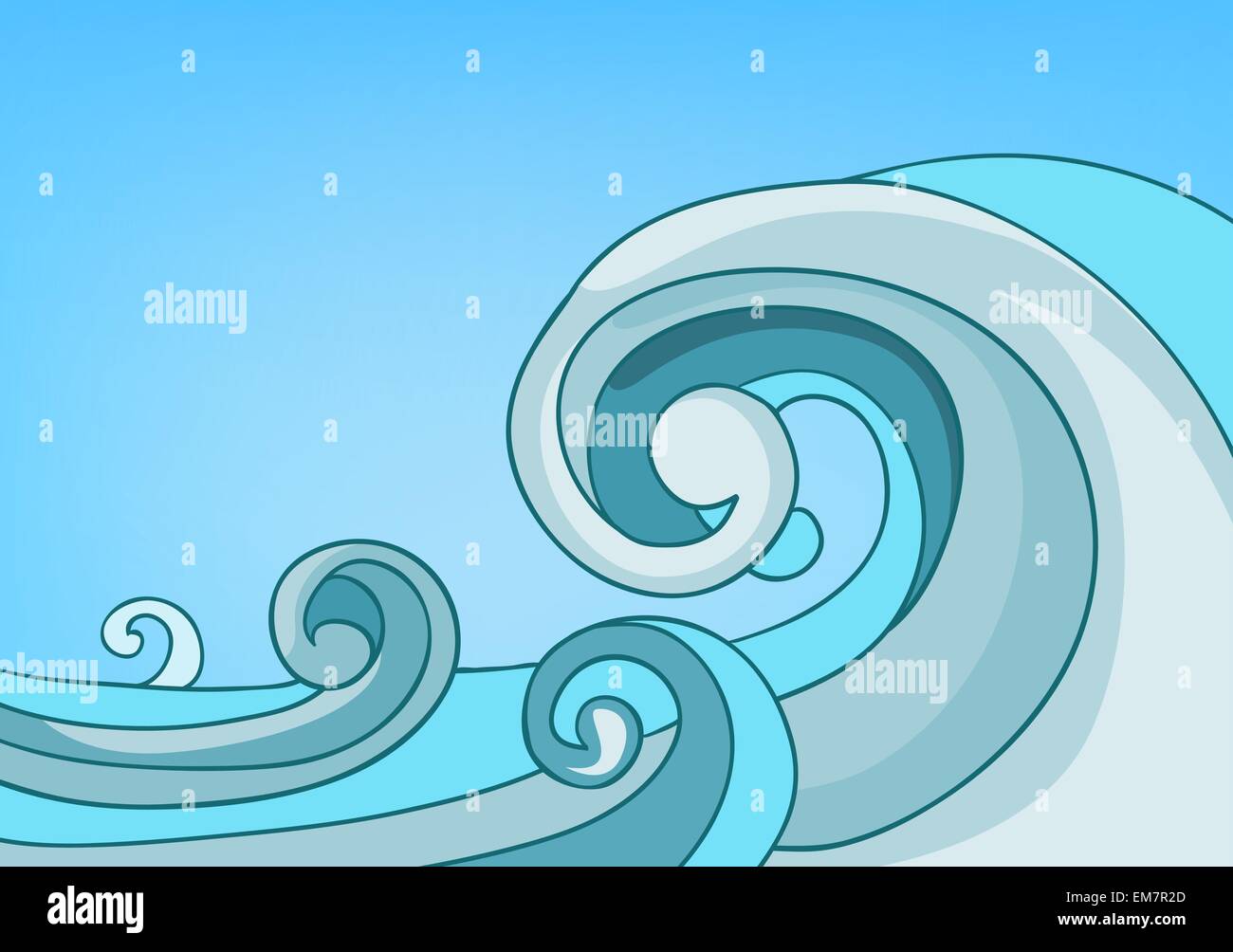 Cartoon sea waves ocean flow hi-res stock photography and images - Alamy
