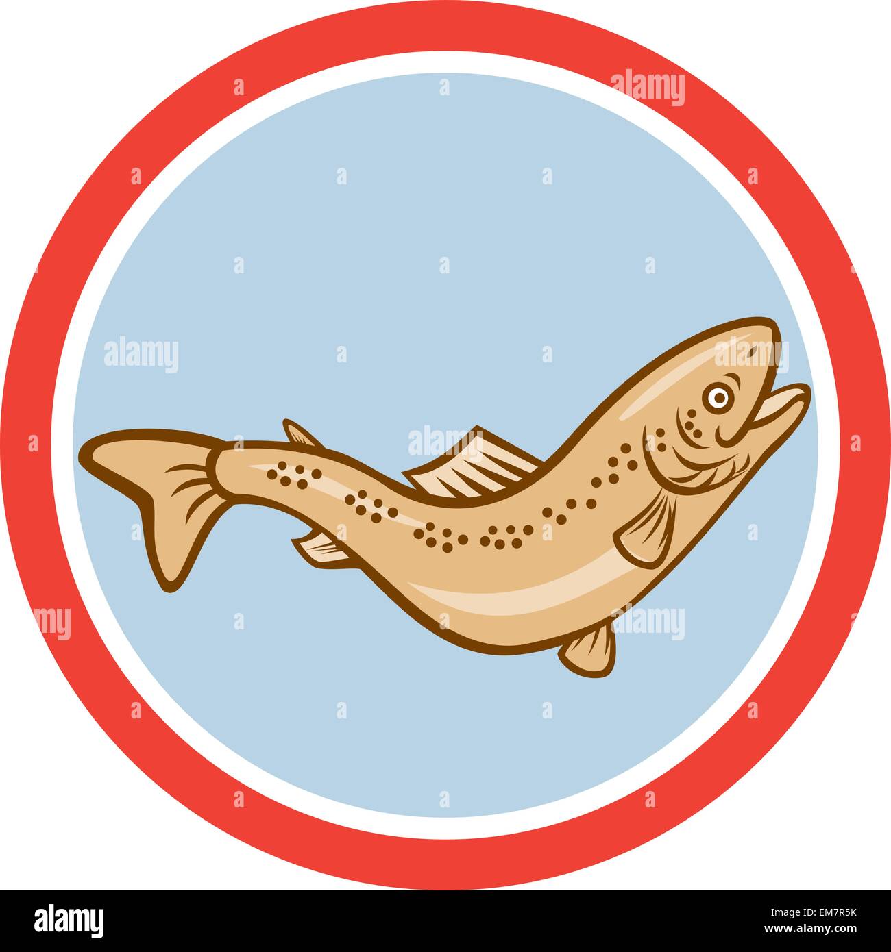 Cartoon illustration trout Stock Vector Images - Alamy