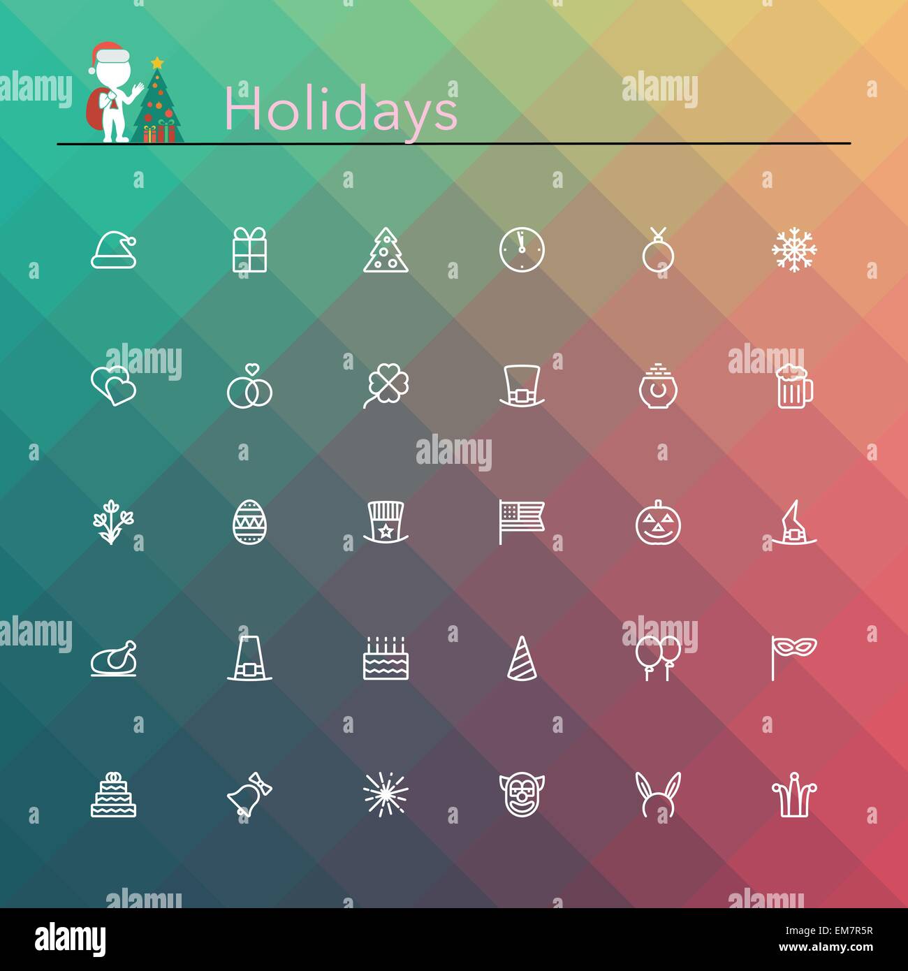 Thanksgiving day line icons Stock Vector Images - Alamy