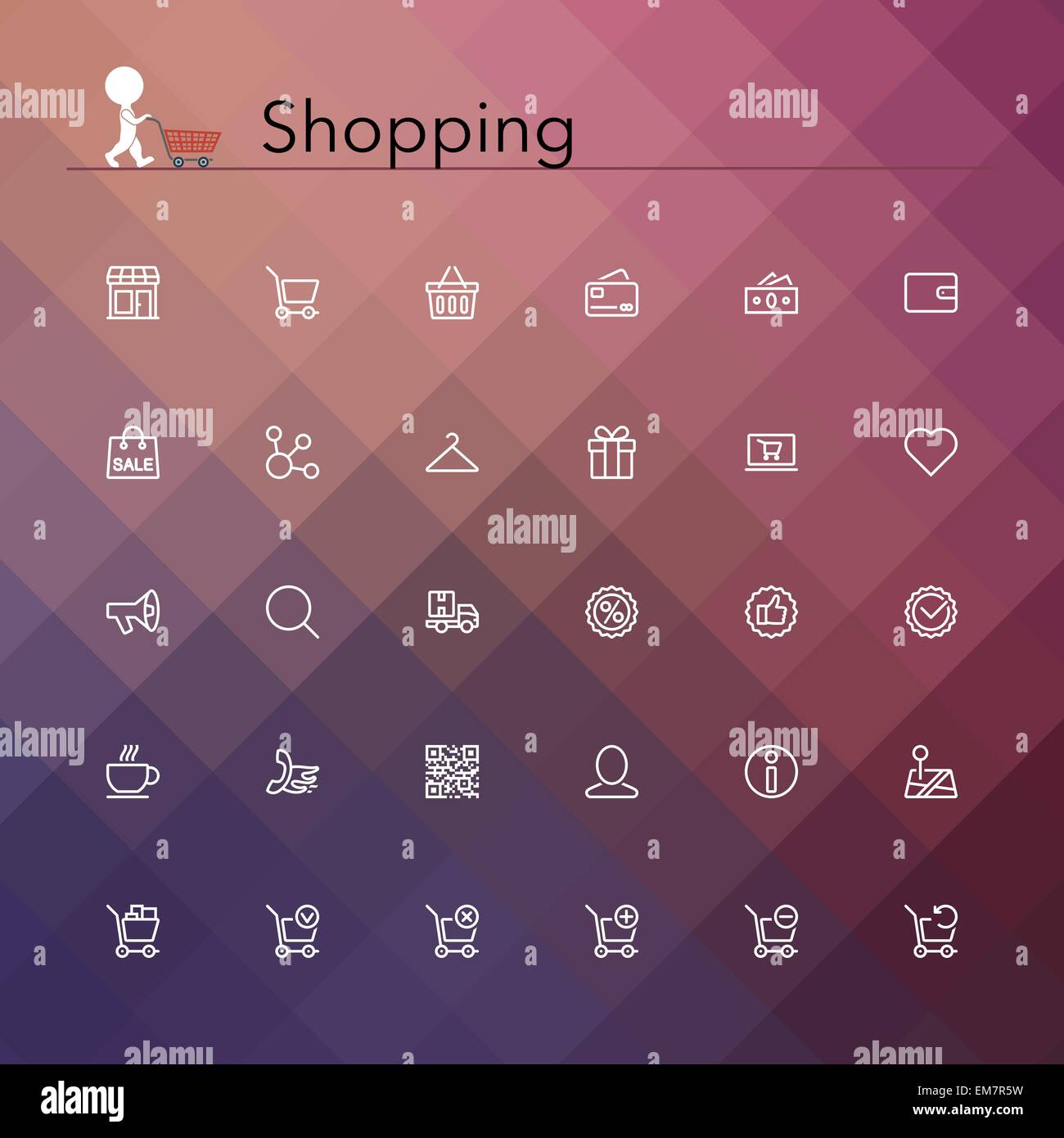 Shopping Line Icons Stock Vector Image & Art - Alamy