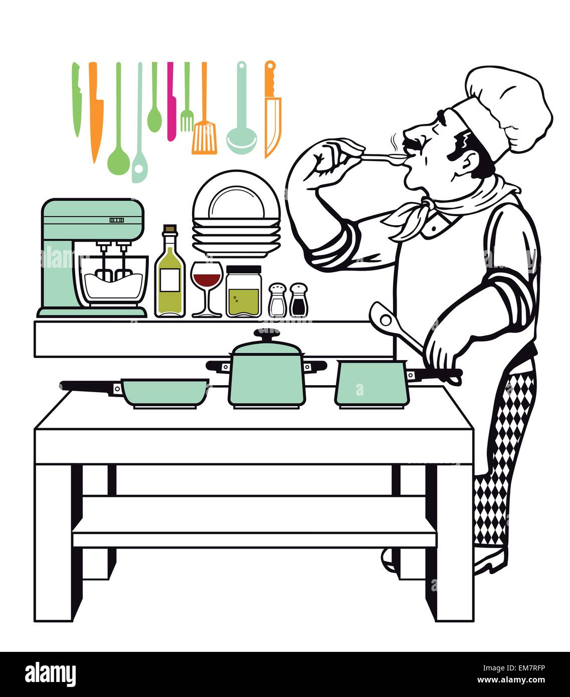 Female cook chef Stock Vector Images - Alamy