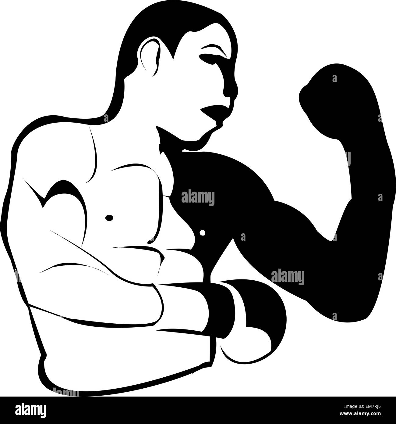 Black boxer fighting Stock Vector Images - Alamy