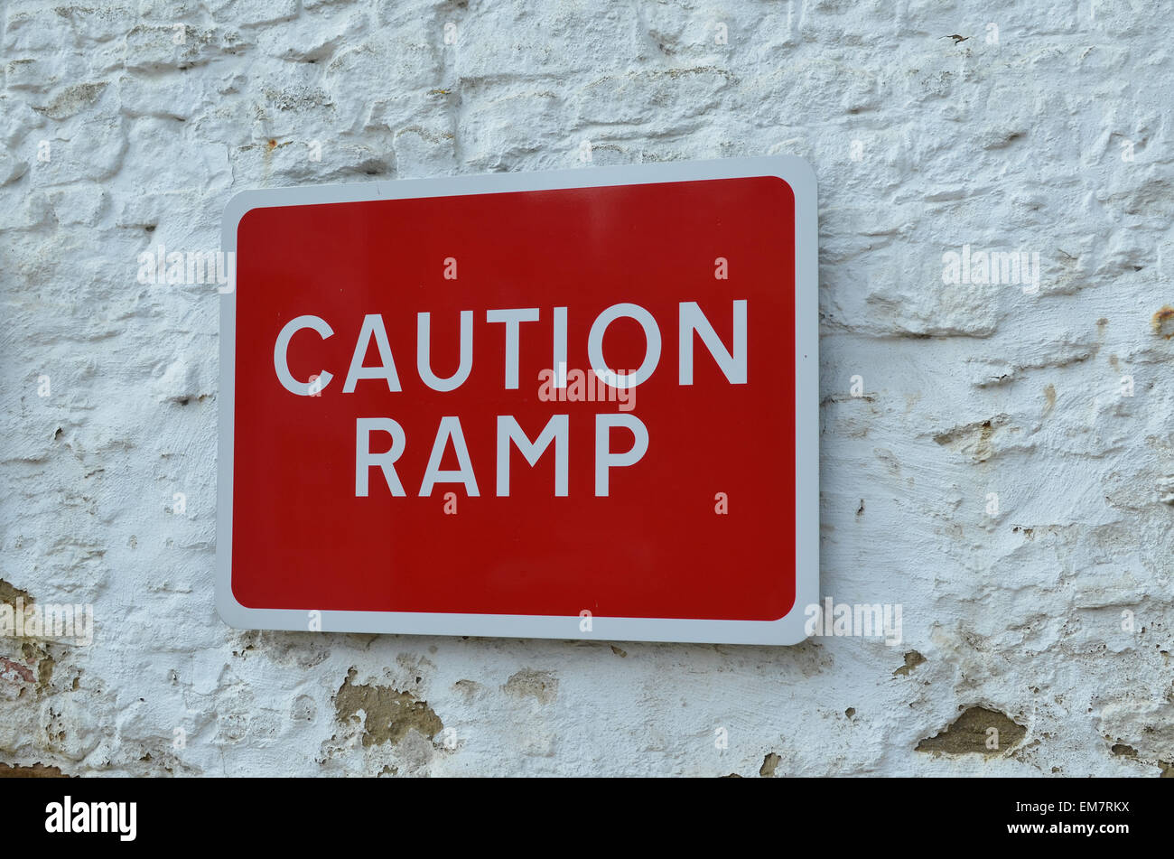 Caution road traffic warning sign informing road users that there is a ...