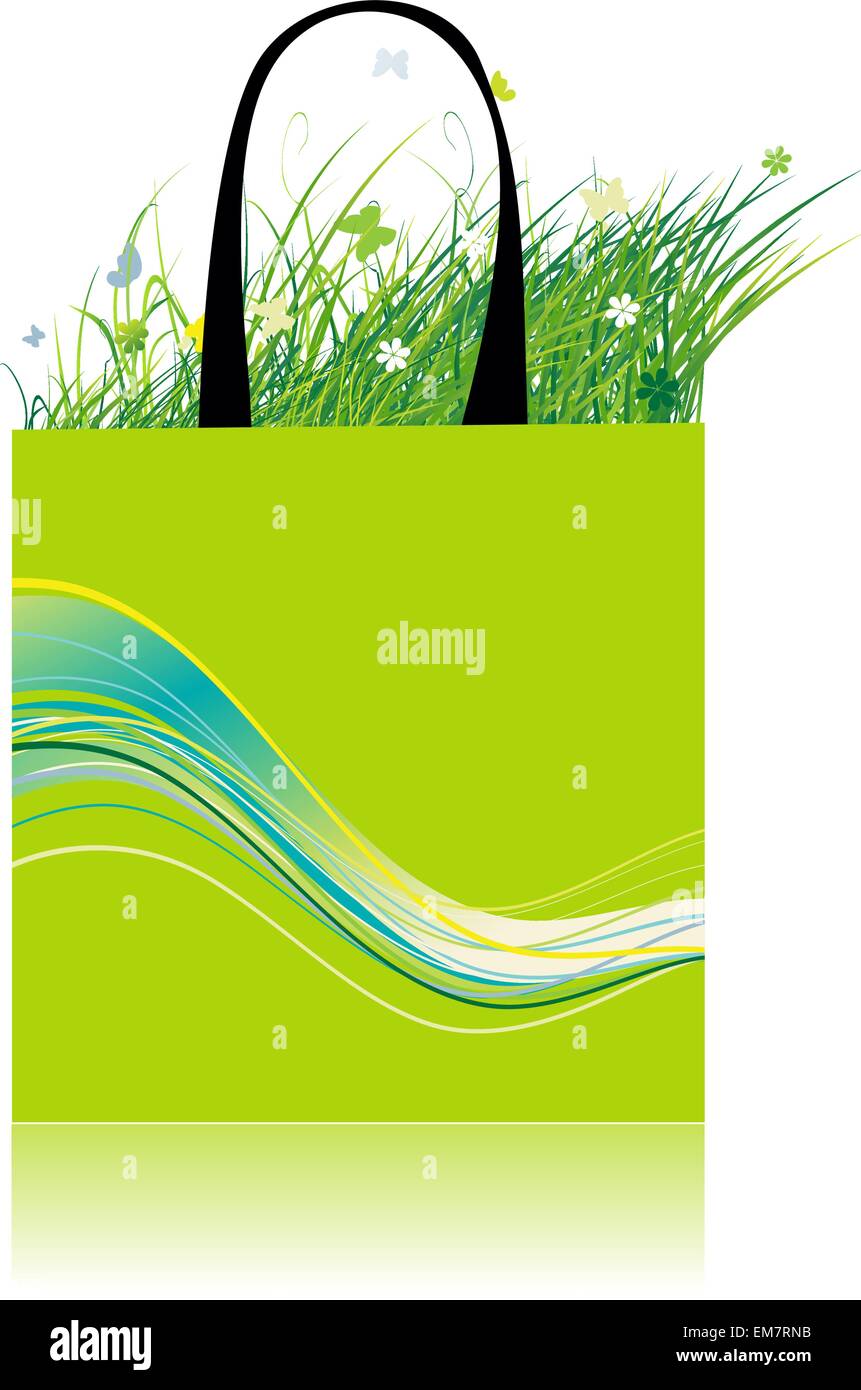 Green grass in bag, ecology Stock Vector Image & Art - Alamy