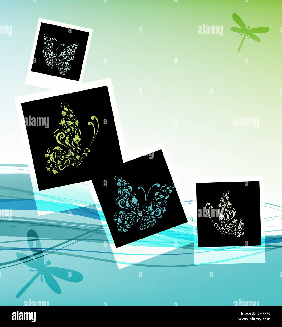 Collage design, insert your photos, background with beautiful ...