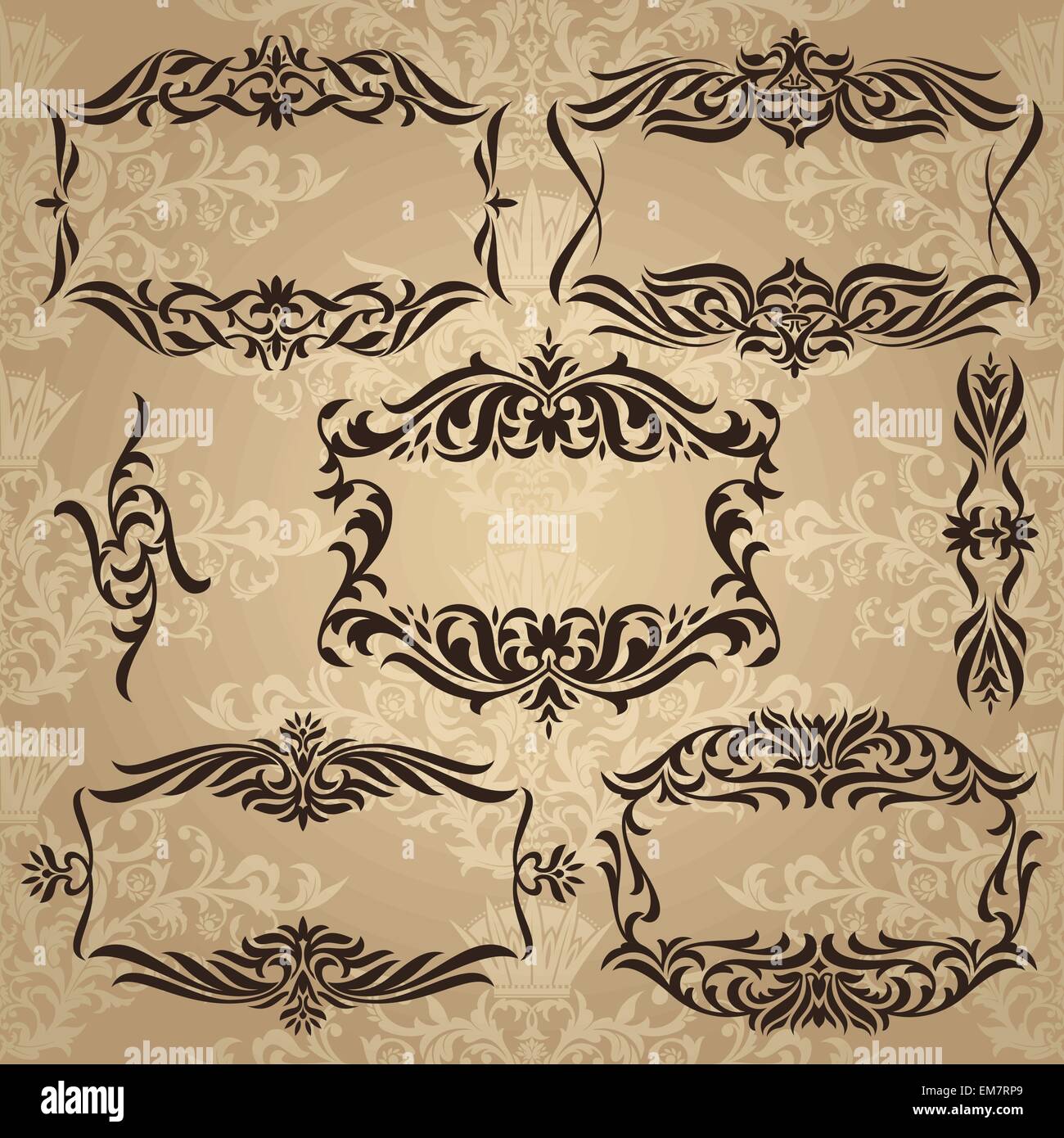 collection of vintage frames Stock Vector Image & Art - Alamy