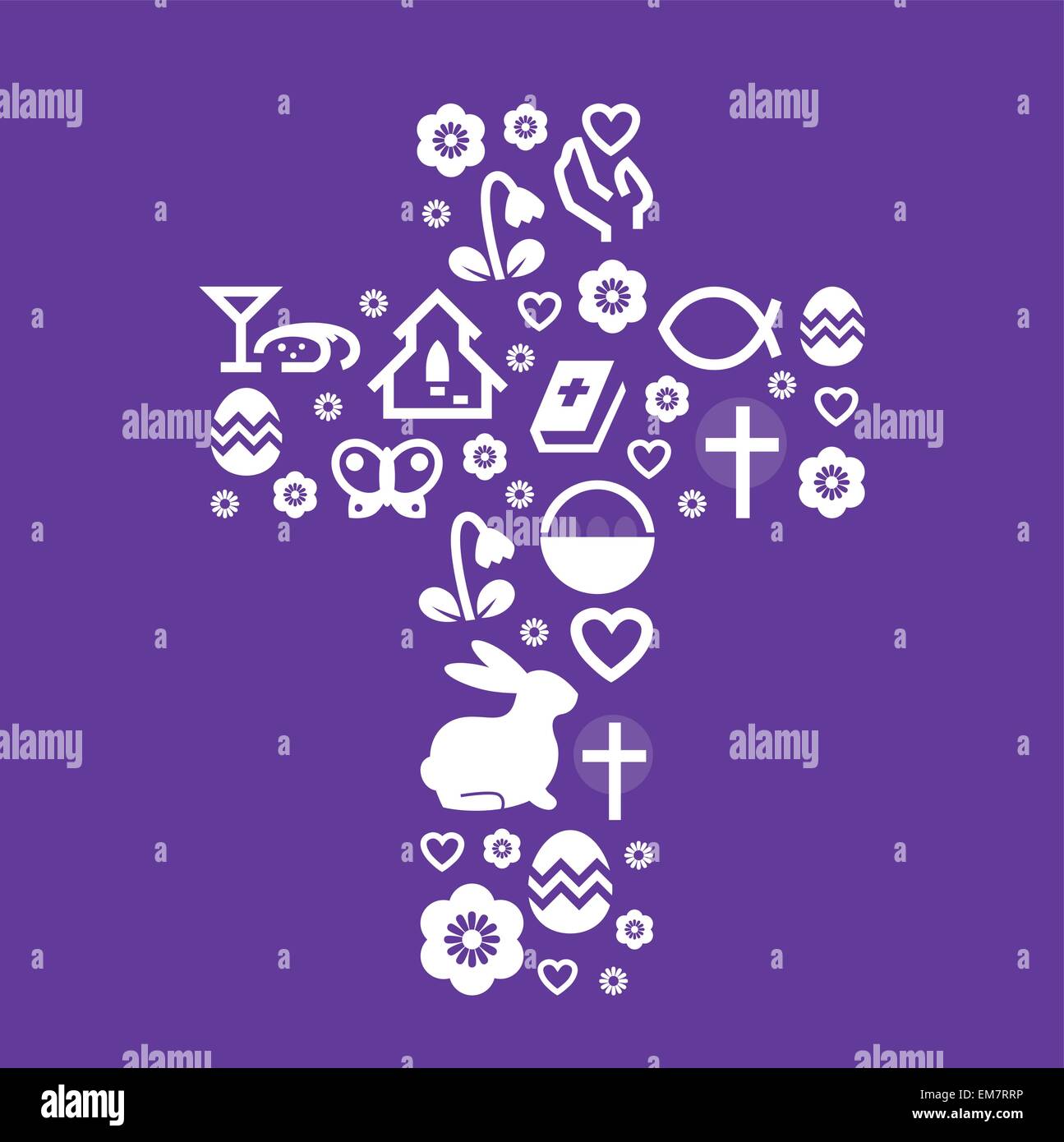 Jesus on cross flowers Stock Vector Images - Alamy