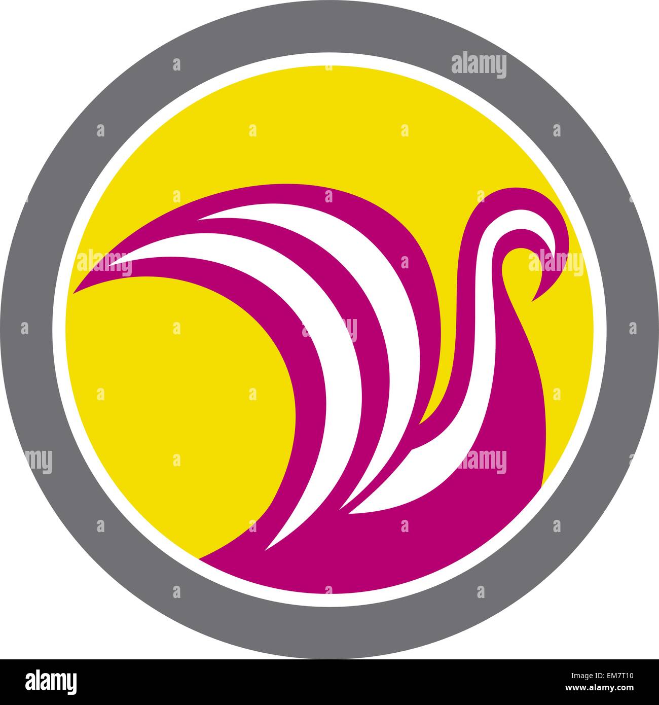 Swan Viking Ship Circle Retro Stock Vector Image & Art - Alamy