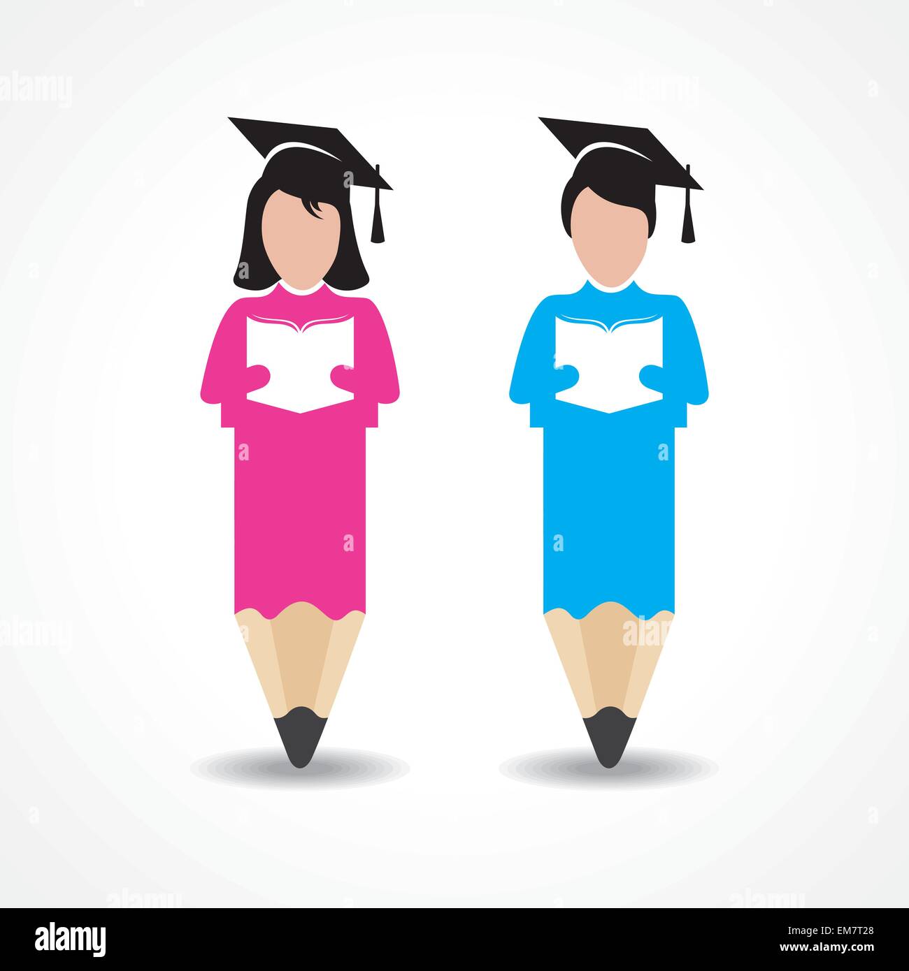 student design with pencil and wear graduation cap with reading book ...