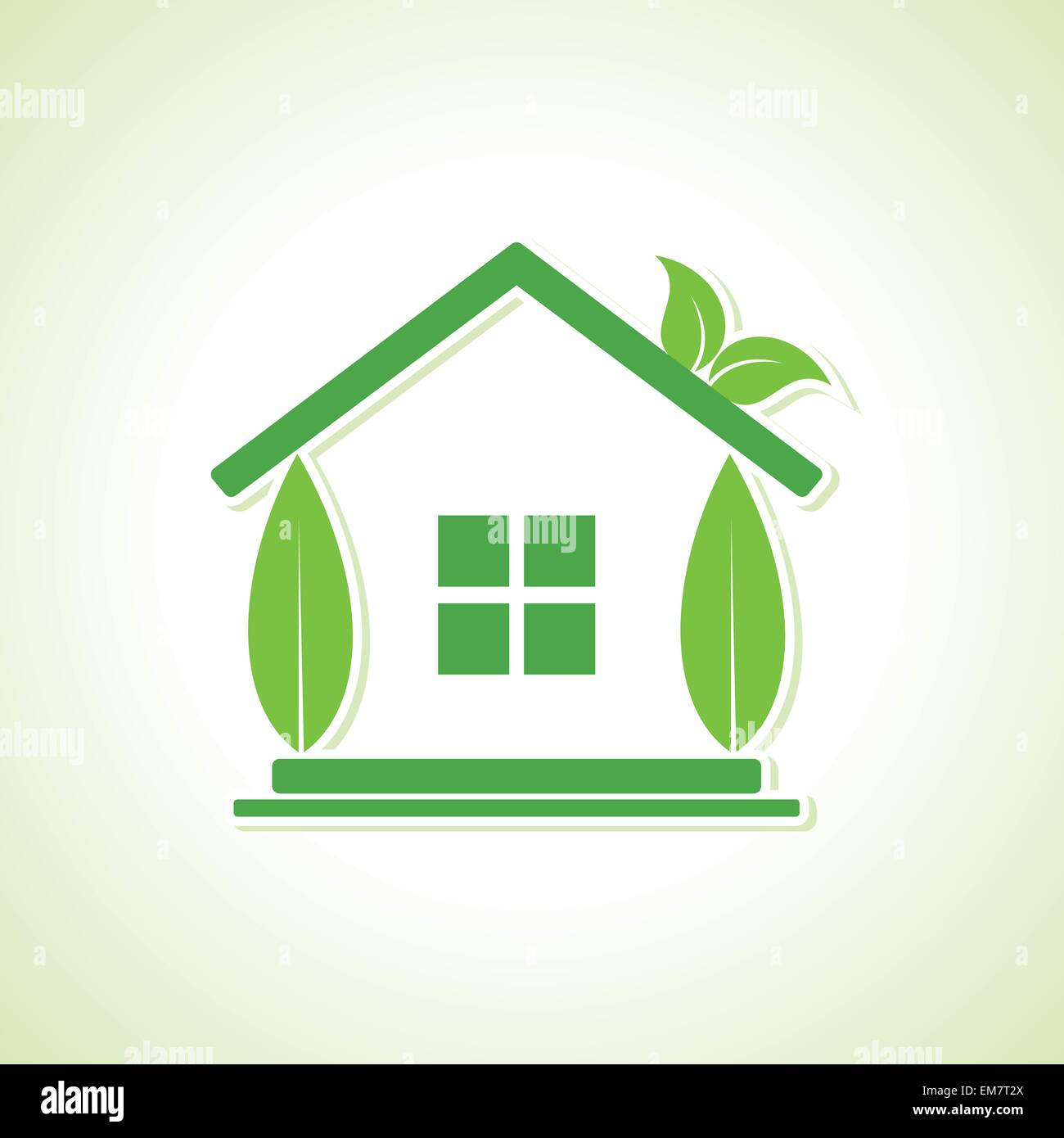 Eco home icon with leaf stock vector Stock Vector Image & Art - Alamy