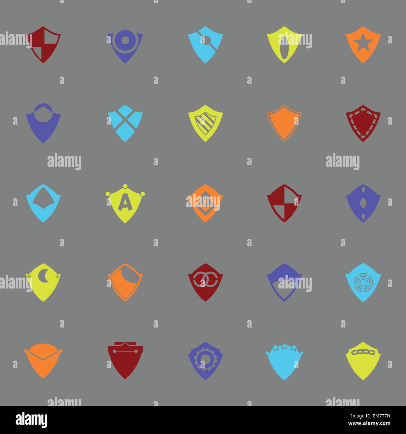 Design shield color icons on gray background, stock vector Stock Vector ...