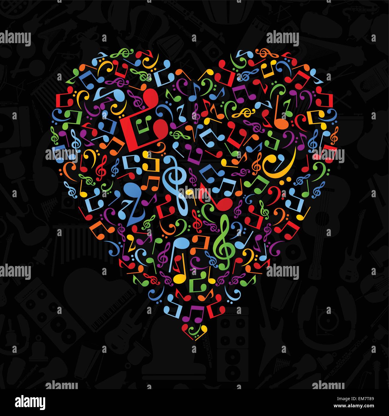 Music notes border musical background hi-res stock photography and ...