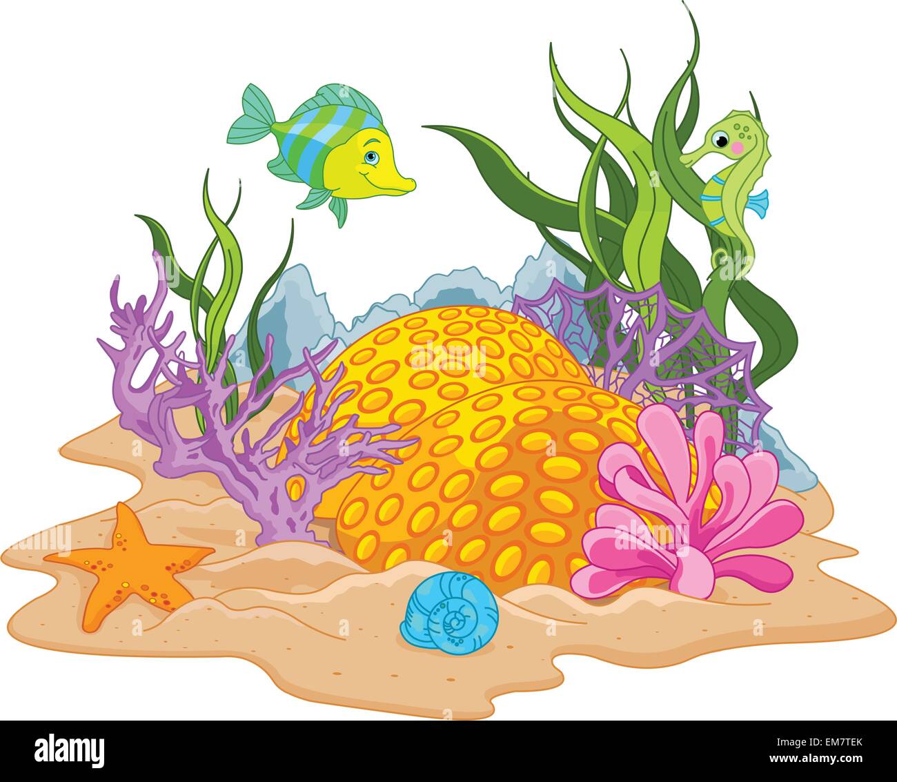 Aquatic underwater seascape Stock Vector Images - Alamy