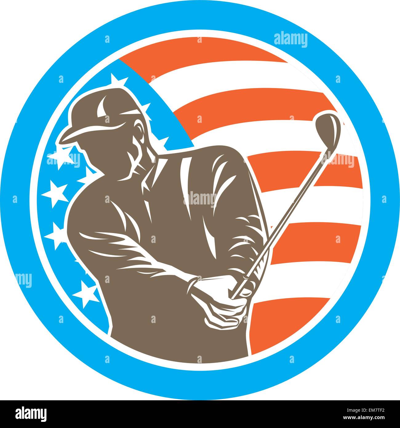 American Golfer Playing Golf Circle Retro Stock Vector Image & Art - Alamy