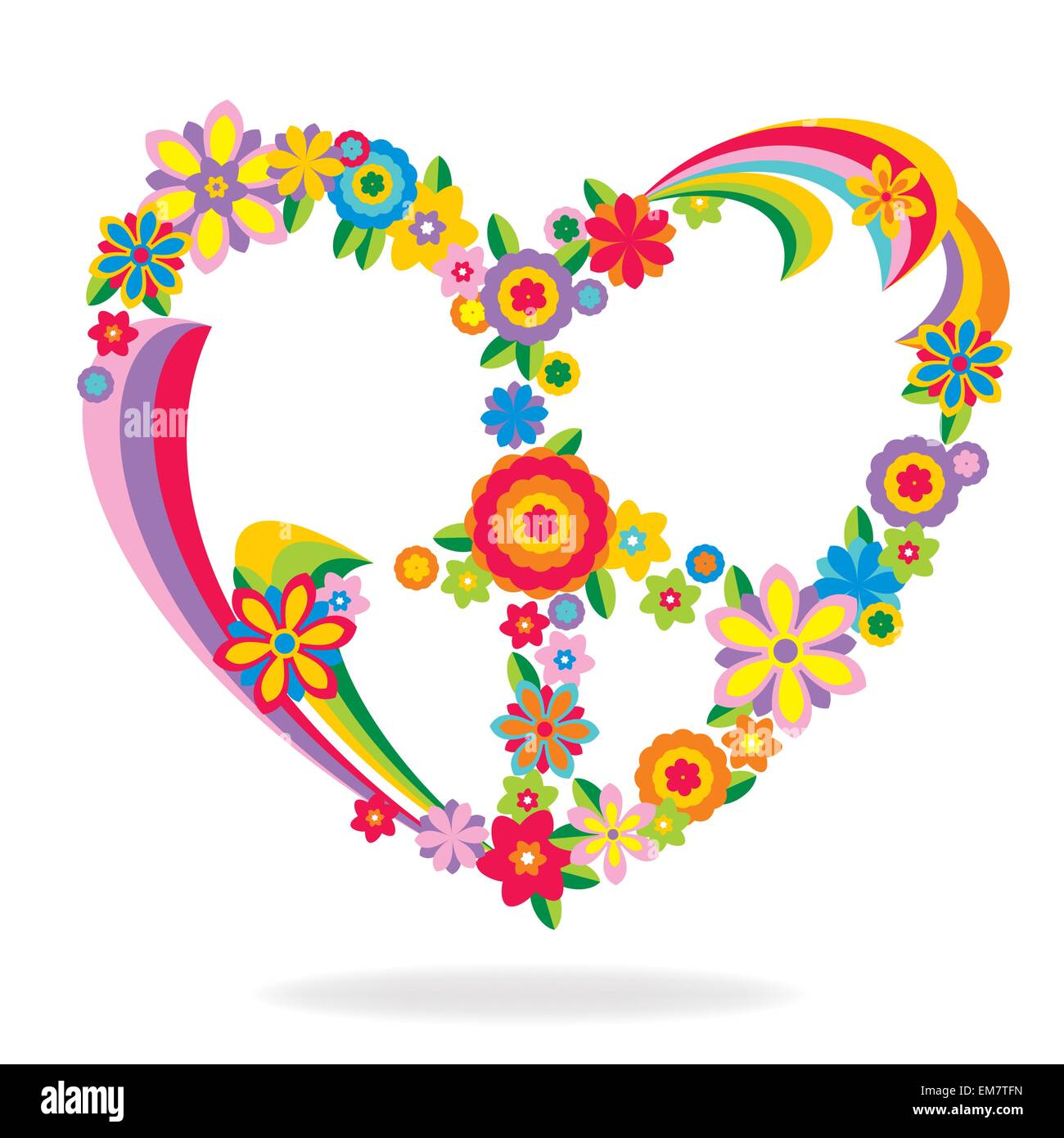 Heart made of flowers Stock Vector Images - Alamy