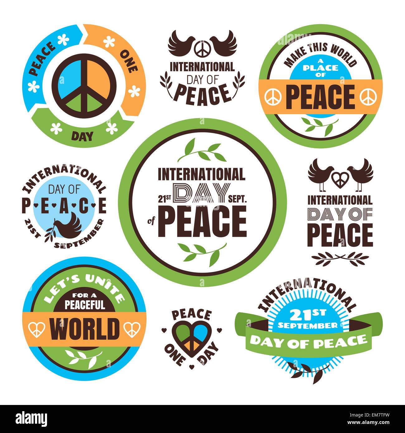 Peace day design Cut Out Stock Images & Pictures - Alamy