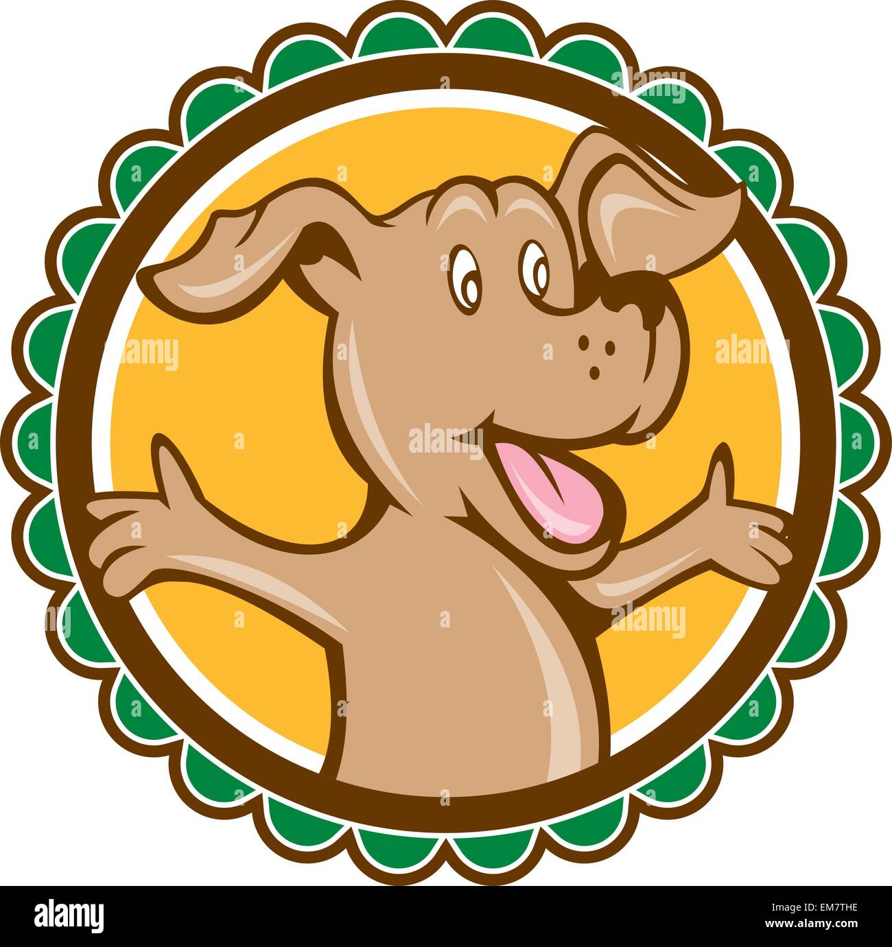 Dog Arms Out Rosette Cartoon Stock Vector Image & Art - Alamy