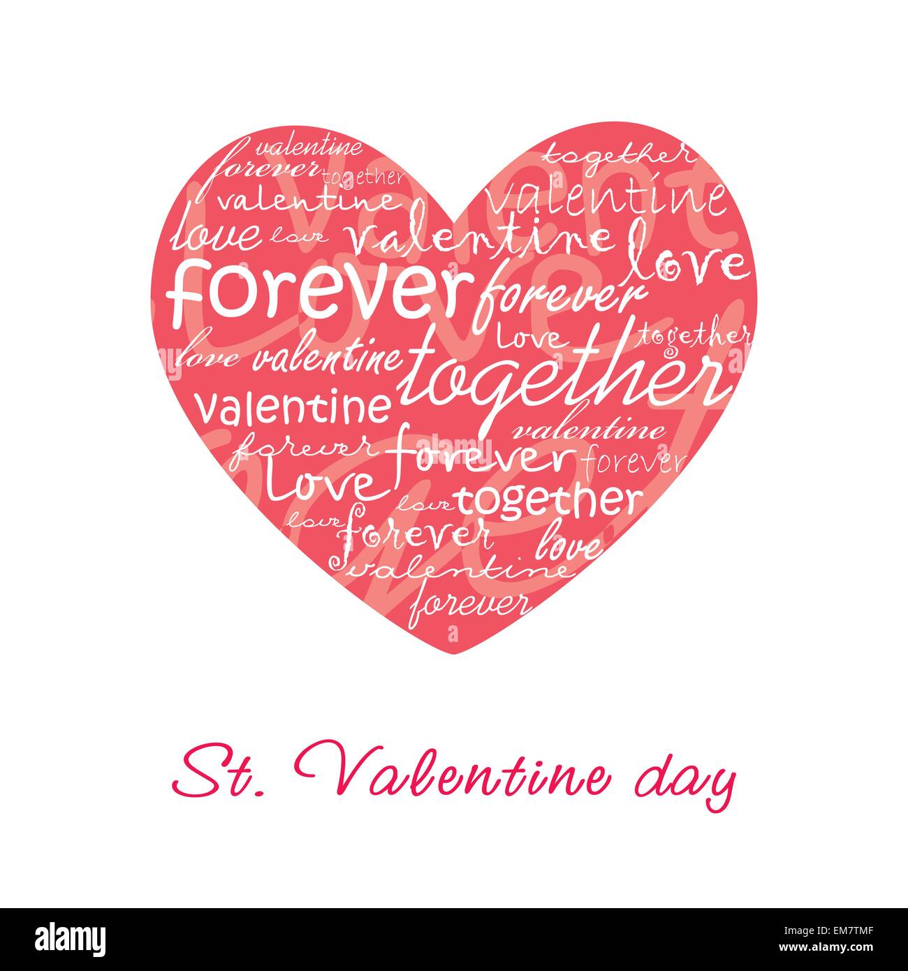 Valentine romantic color card Cut Out Stock Images & Pictures - Alamy