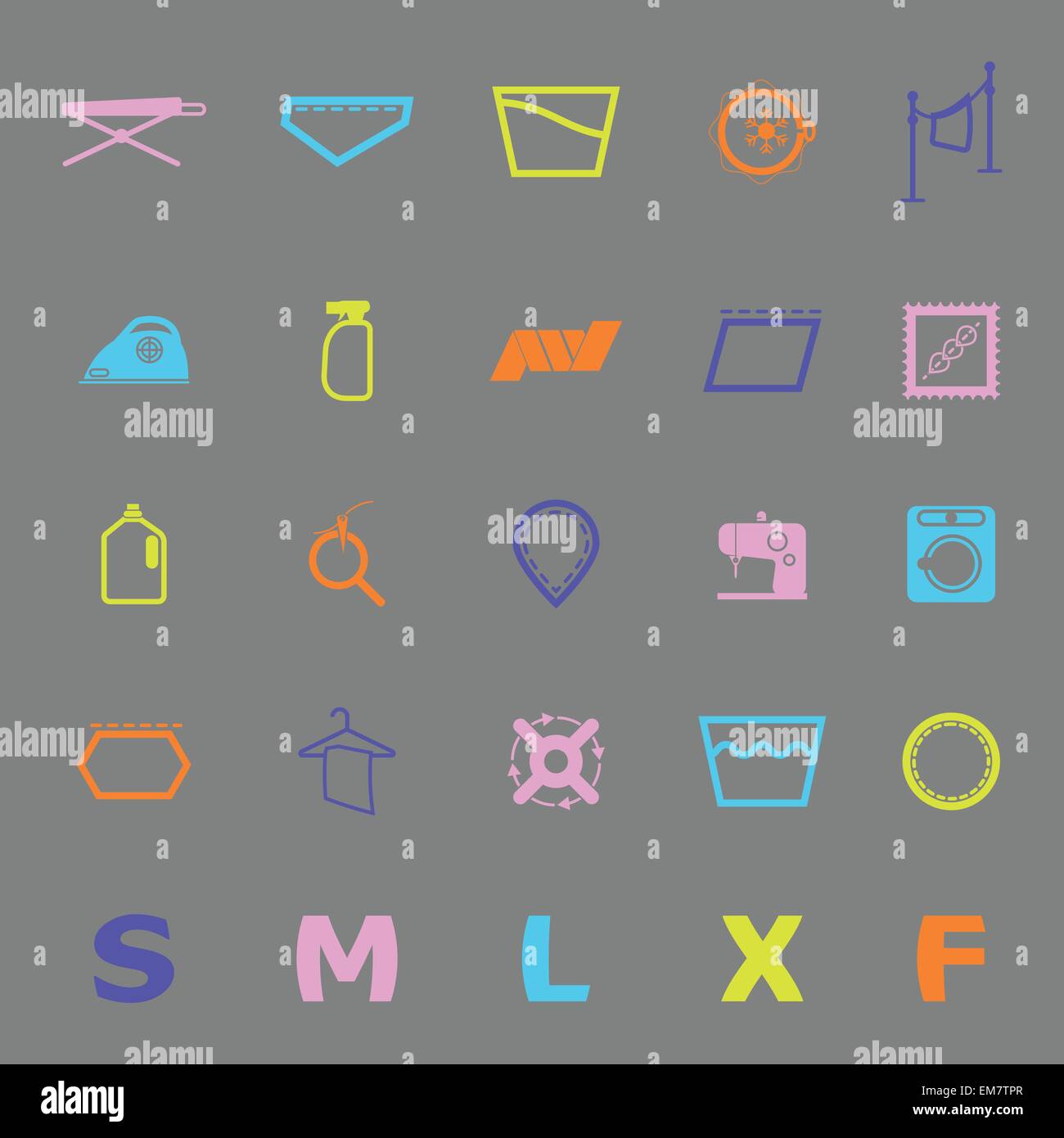 Cloth care sign and symbol color icons, stock vector Stock Vector Image ...