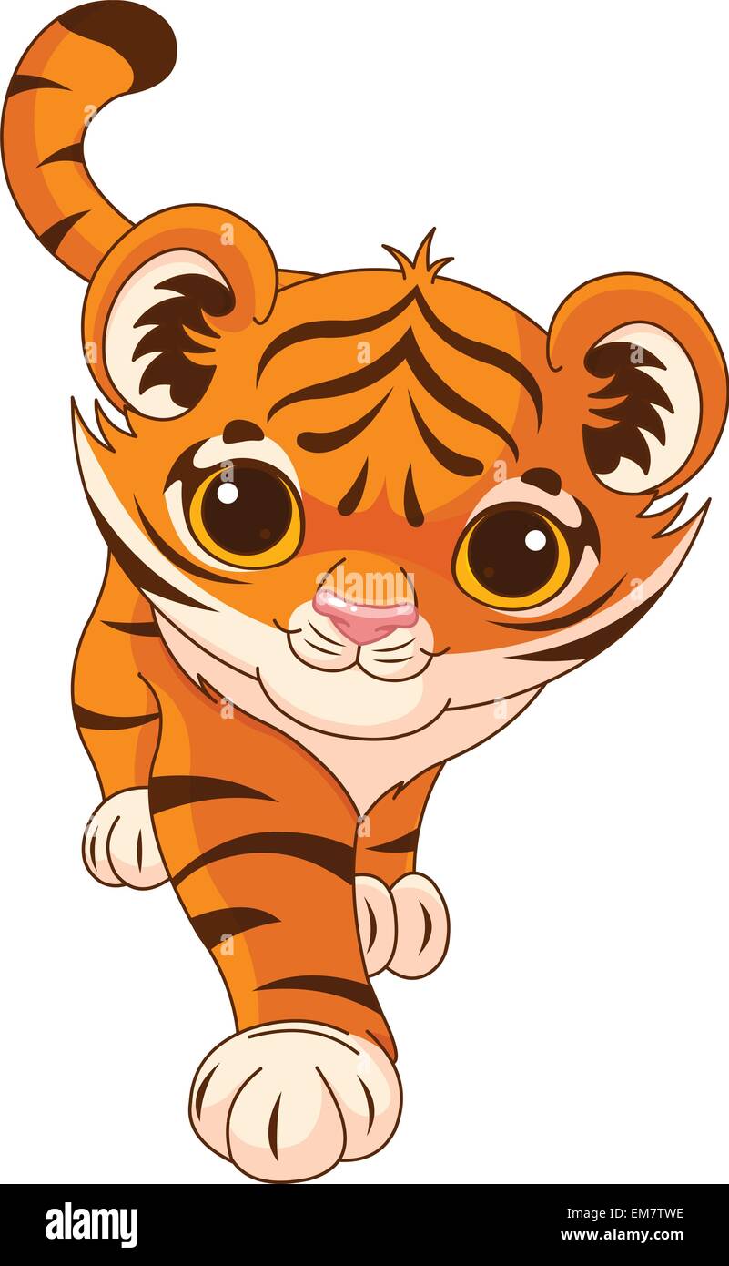 Cute baby tiger character Stock Vector Images - Alamy