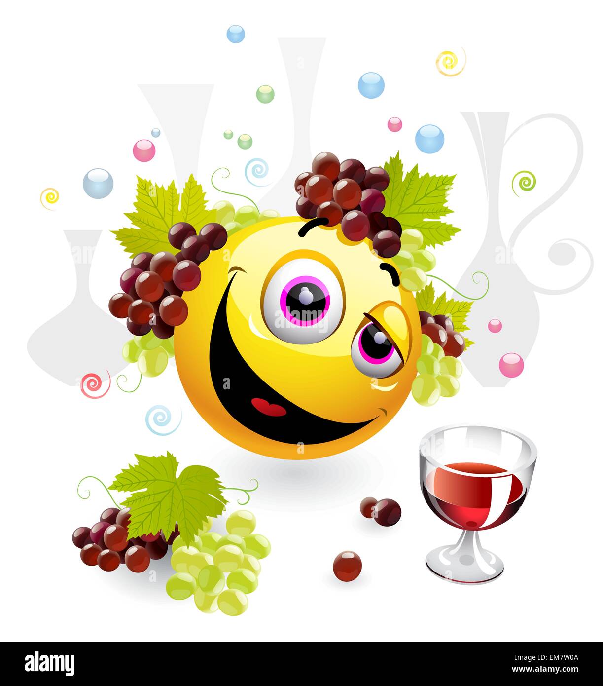 Cheerful cartoon grape character hi-res stock photography and images ...