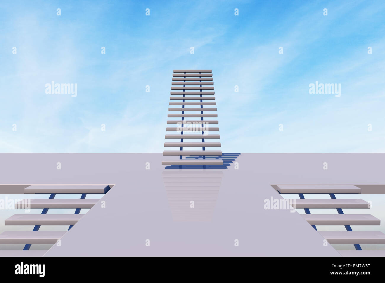 architecture element stepcase on blue sky background Stock Photo - Alamy