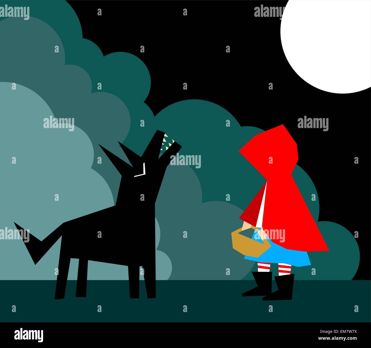 Little Red Riding Hood and the Wolf Stock Vector Image & Art - Alamy