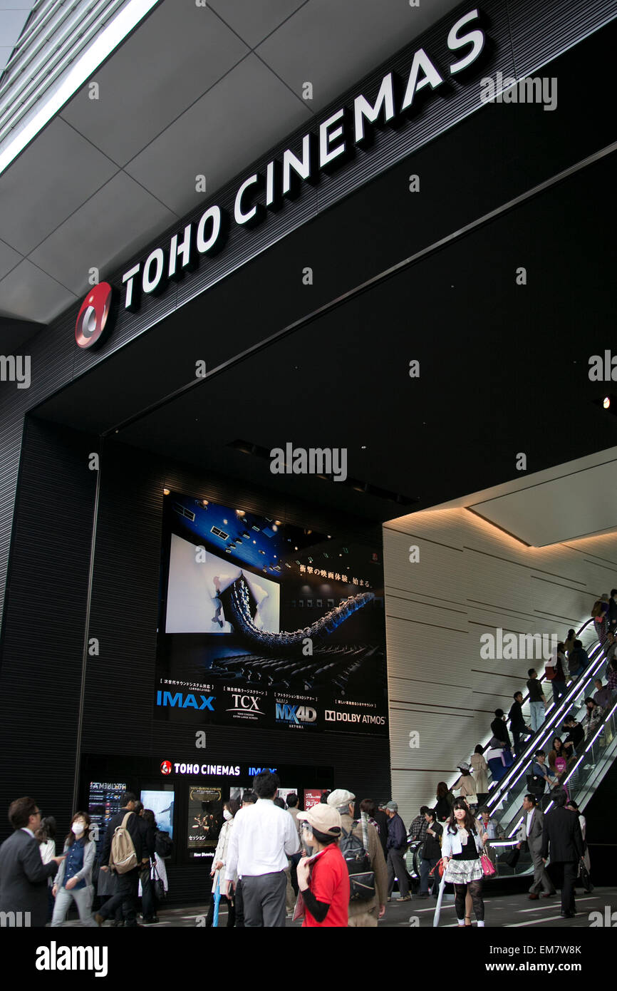 Tokyo, Japan. 17th April, 2015. People enter to the new TOHO Cinemas ...