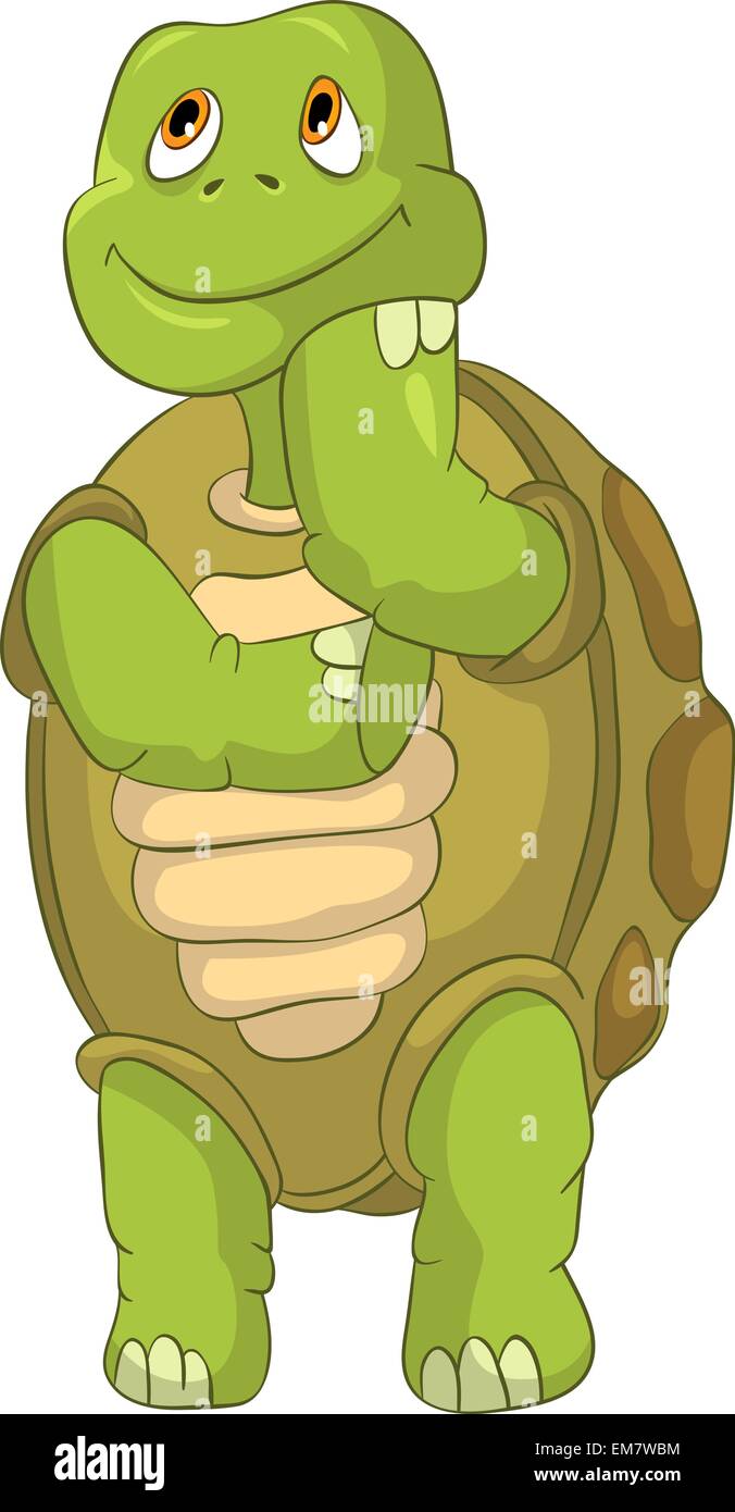 Funny Turtle. Thinking Stock Vector Image & Art - Alamy