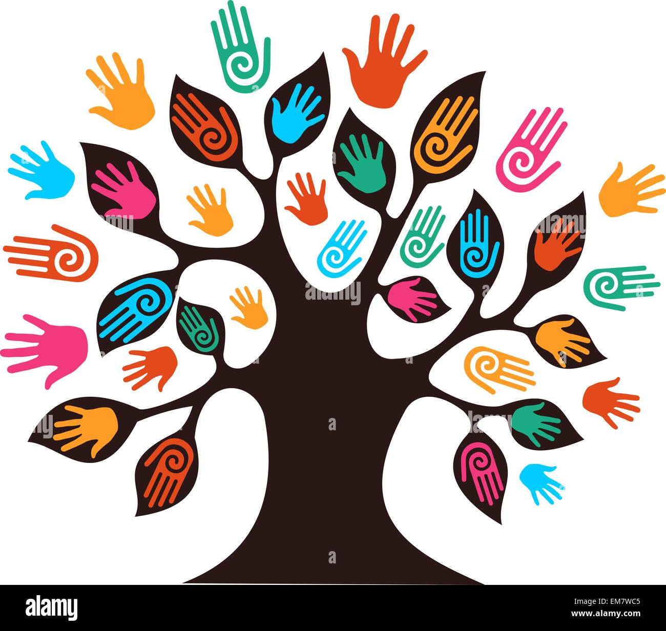 Isolated diversity tree hands Stock Vector Images - Alamy
