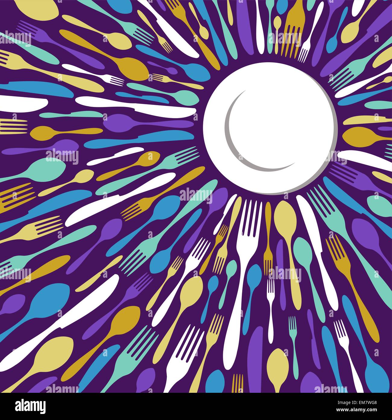 Cutlery restaurant background in purple Stock Vector Image & Art - Alamy