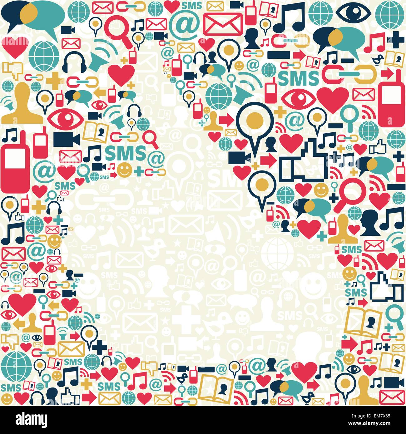 Thumb up Social media icons texture Stock Vector Image & Art - Alamy