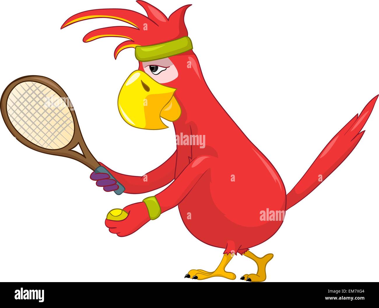 Funny Parrot. Tennis Stock Vector Image & Art - Alamy