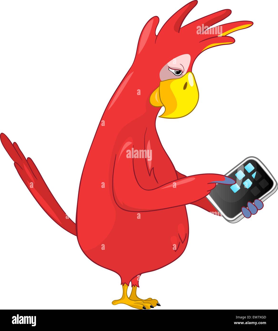 Funny Parrot. Tablet User Stock Vector Image & Art - Alamy